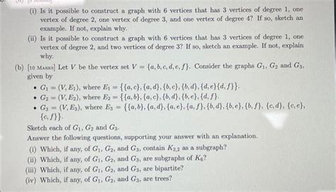 I Is It Possible To Construct A Graph With 6