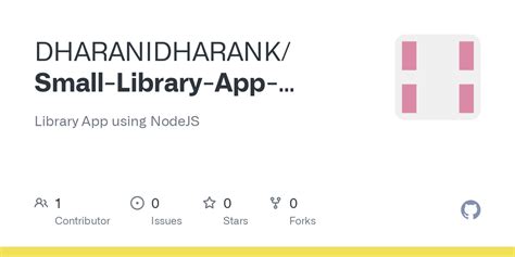Github Dharanidharanksmall Library App Nodejs Library App Using Nodejs