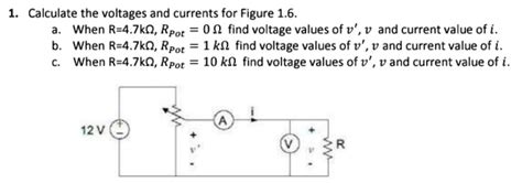 solved texts 1 calculate the voltages and currents for figure 1 6 a