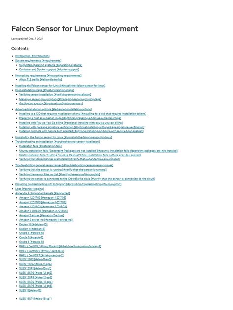 Falcon Sensor For Linux Deployment Documentation Support Falcon