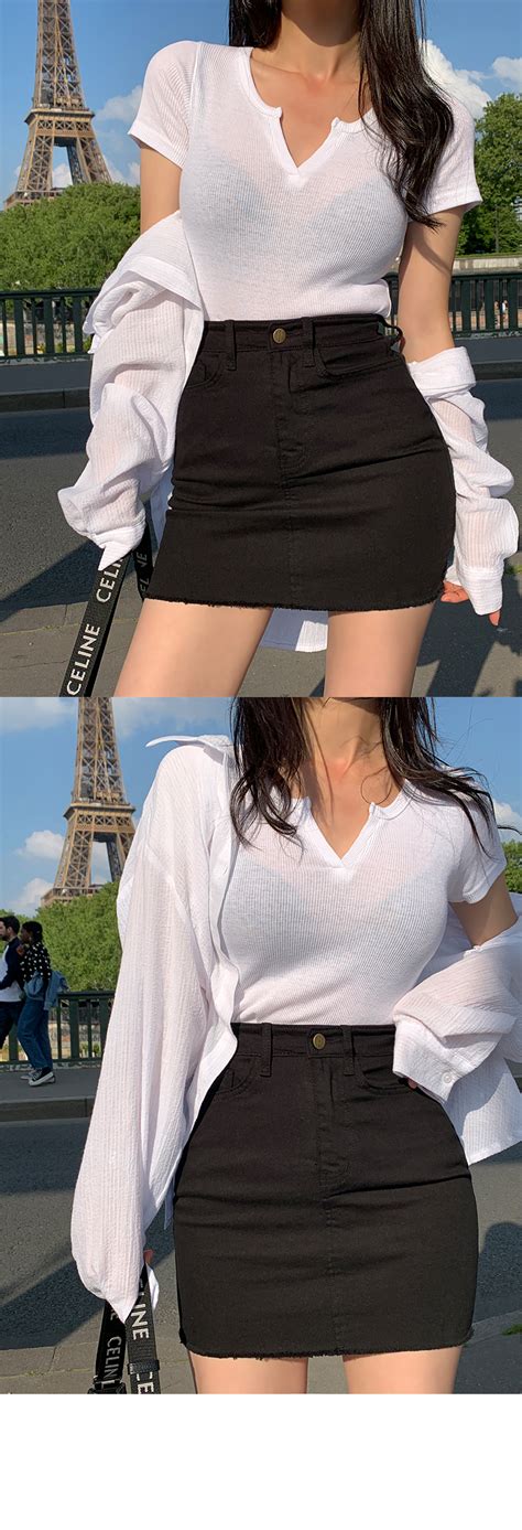 💖made💖코르셋 코튼 면 스판 미니 H라인 스커트