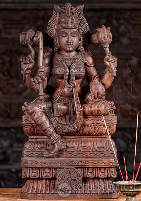 Shakti Mariamman Statue The Mother Goddess South Indian Wood Statue Of