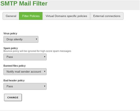 Mail Filter Zentyal Documentation