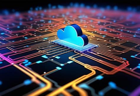 Cloud Computing Technology Internet On Converging Point Stock Illustration Illustration Of