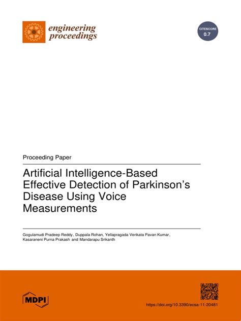 Artificial Intelligence Based Effective Detection Of Parkinsons Disease Using Voice