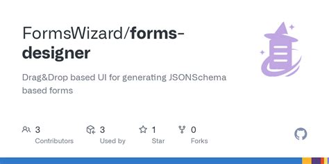 Github Formswizardforms Designer Draganddrop Based Ui For Generating Jsonschema Based Forms