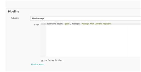 Jenkins уведомление в Slack из Jenkins Scripted Pipeline