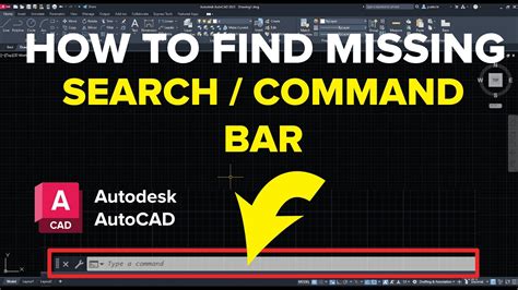 How To Find Missing Command Or Search Bar In Autocad Autocad Tutorial Youtube