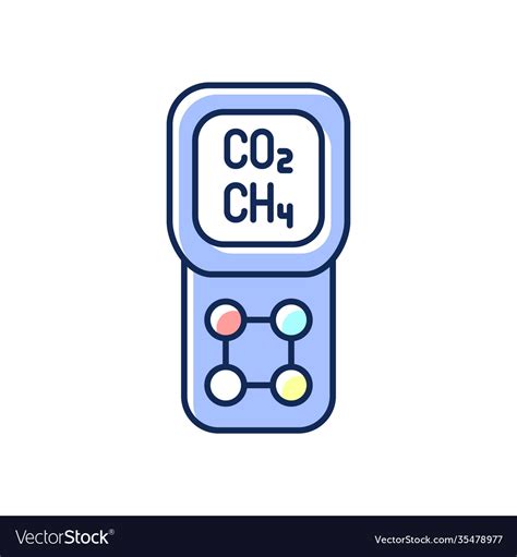 Gas Detector Rgb Color Icon Royalty Free Vector Image