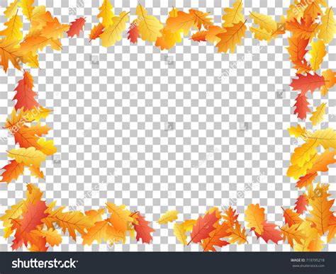 Oak Leaf Vector Frame Border Illustration Stock Vector Royalty Free 719795218