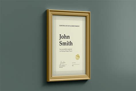 A Certificate Mock Up On Behance