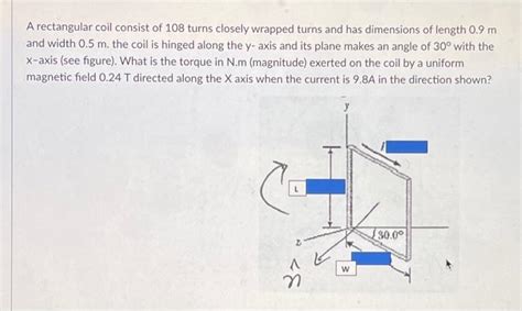 Solved A Rectangular Coil Consist Of 108 Turns Closely