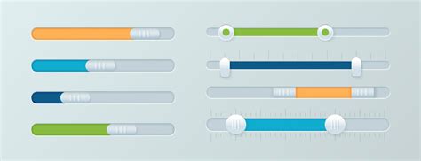 Scroll Bar Icons Set Computer Scrollbars Sliders Web Design Elements