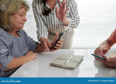 Senior Woman Learning Sending Messages Stock Image Image Of Elderly