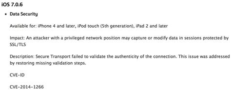 OS X Vulnerable To SSL Bug Patched In IOS 7 0 6 Update MacRumors