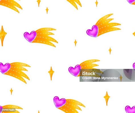 하트 모양 별을 가진 완벽 한 패턴 은하계와 우주 어린이 보육원 Wallart 벽지 섬유에 대 한 손으로 그린 배경 공휴일에 대한 스톡 벡터 아트 및 기타 이미지 Istock