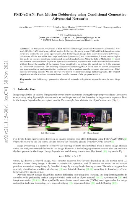 pdf fmd cgan fast motion deblurring using conditional generative
