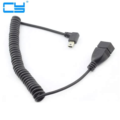 Mini Usb Otg Cables Mini Usb Right Angle Coiled Spiral Spring Data Cable For Mini Usb Otg