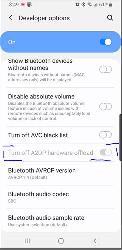 Issue Turn Off A2dp Hardware Offload Toggle Setting Grayed Out Mobile Samsung Developer Forums