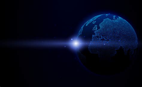 Digital Technology Worldwide Global Network Internet Connection Blue Background Abstract Cyber