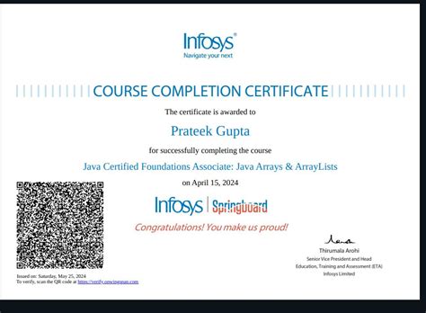 prateek gupta on linkedin java certification infosysspringboard