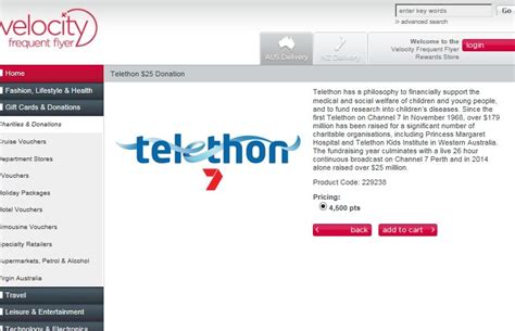 Use Your Velocity Points For Telethon Telethon