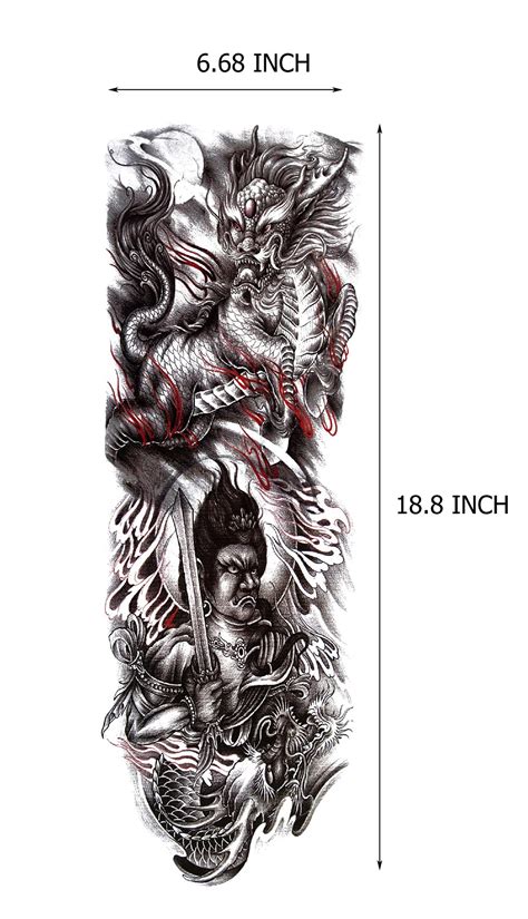 Kotbs 6 Sheets Large Tribal Totem Temporary Tattoo Sleeves Waterproof