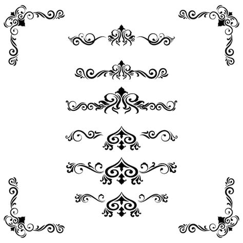 클래식 장식 프레임 빈티지 테두리 프리미엄 벡터