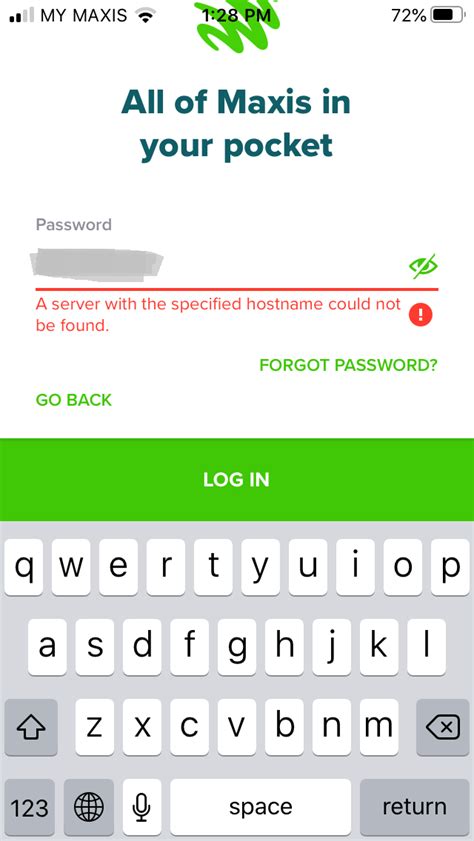 Maxis Mobile App Cannot Connect