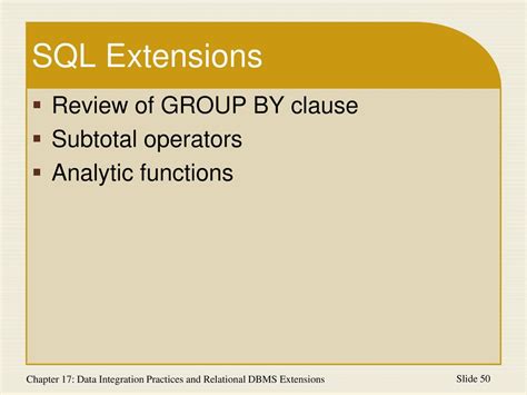 chapter 17 data integration practices and relational dbms extensions