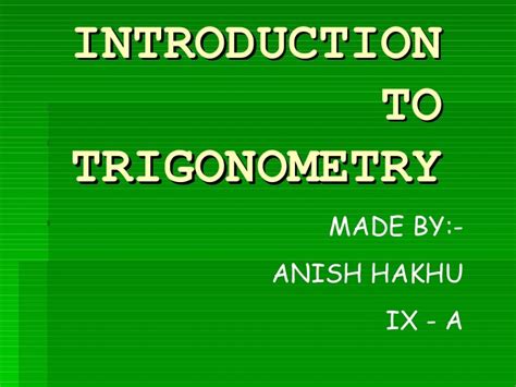 Trigonometry