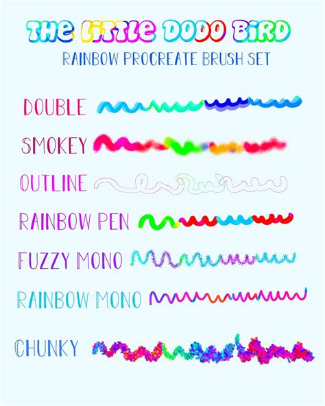 Rainbow Procreate Brush Set Etsy