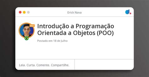 Introdução A Programação Orientada A Objetos Poo