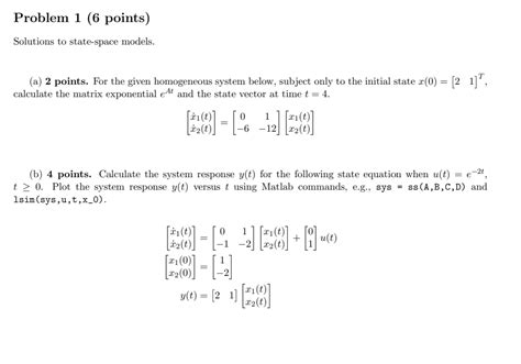Solved Problem 1 6 ﻿pointssolutions To State Space