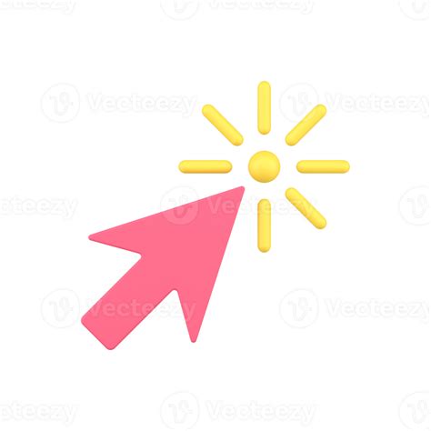 Simple 3d Icon Arrow Cursor Pointing Link Illustration Modern Mouse Pointer Clicking 48301169 Png