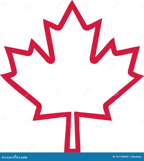 Canada Maple Leaf Outline Stock Vector Illustration Of Icon 107158850