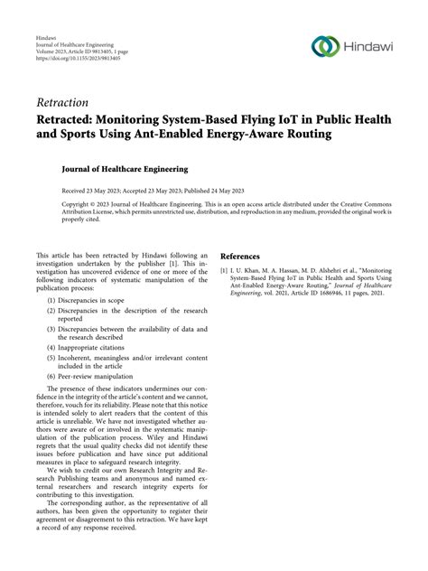 Pdf Retracted Monitoring System Based Flying Iot In Public Health And Sports Using Ant