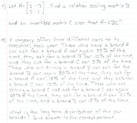 Solved 9 Het A [ 3 13] Find A Rotation Scaling Matrix B