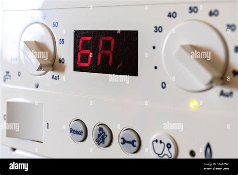 Error Code On The Control Unit Of A Condensing Gas Boiler Stock Photo Alamy