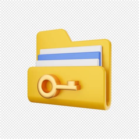 Premium Psd 3d Folder File Key Password Protect Illustration