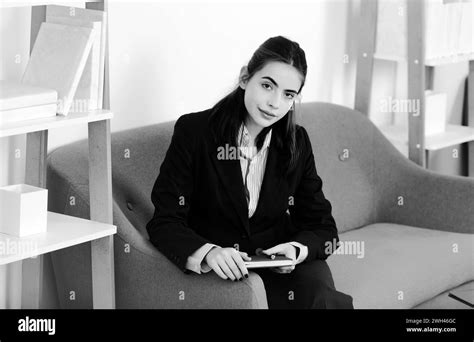 Beautiful Attractive Secretary Woman In A Busy Modern Workplace In Office Pretty Accountant