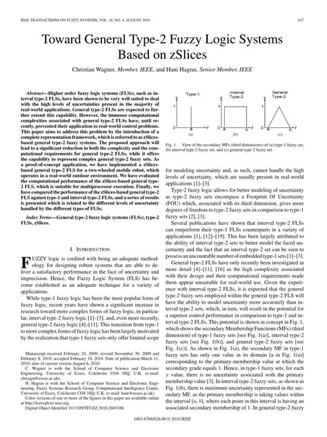 Pdf Toward General Type 2 Fuzzy Logic Systems Based On Zslices