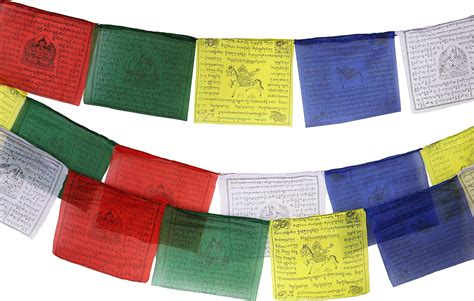 Tibetan Prayer Flag 10 X 10 Inches Large Roll Of 25 Flags