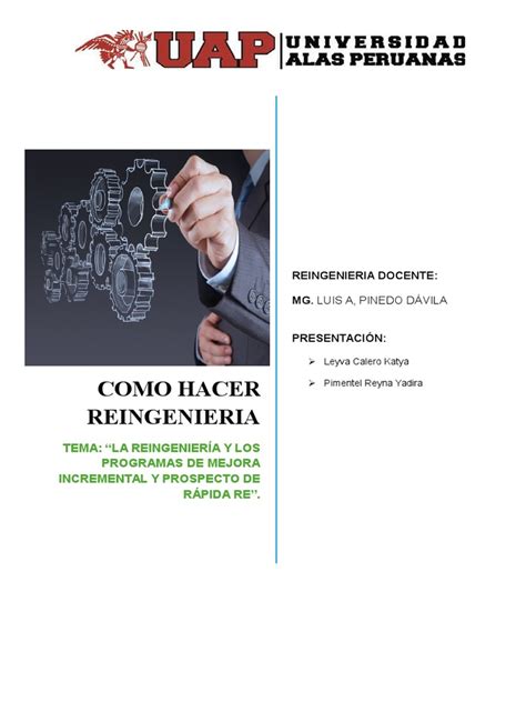 I Grupo La Reingeniería Y Los Programas De Mejora Incremental Y Prospecto De La Rapida Re Pdf