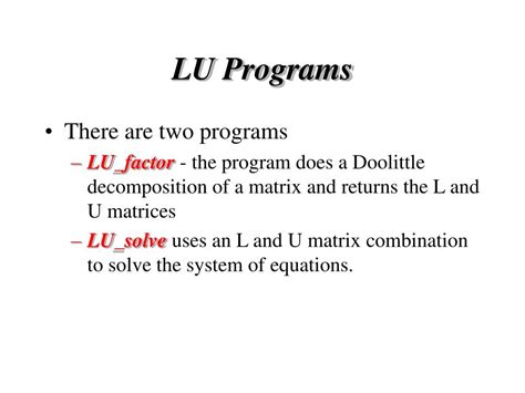 Ppt Lecture 10 Nonlinear Gradient Techniques And Lu Decomposition Powerpoint Presentation