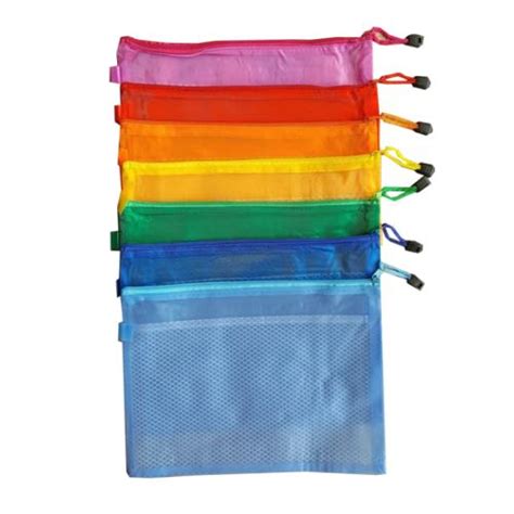 Jual Map Resleting Jaring Zipper Bag Warna Ukuran B4 Merah Kota