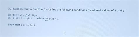 solved 20 suppose that a function f satisfies the following
