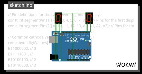 Seven Segment Dispaly Wokwi Esp32 Stm32 Arduino Simulator