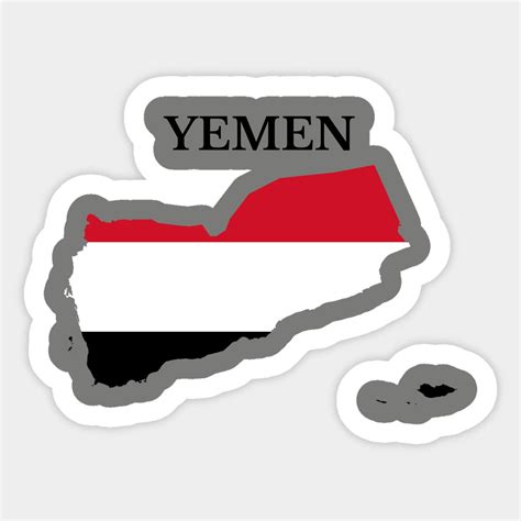 Yemen Flag Map Sticker Yemen