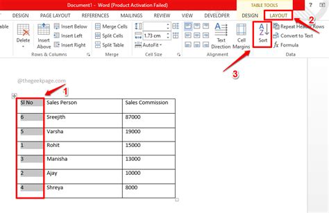 How To Sort The Contents Inside A Microsoft Word Table
